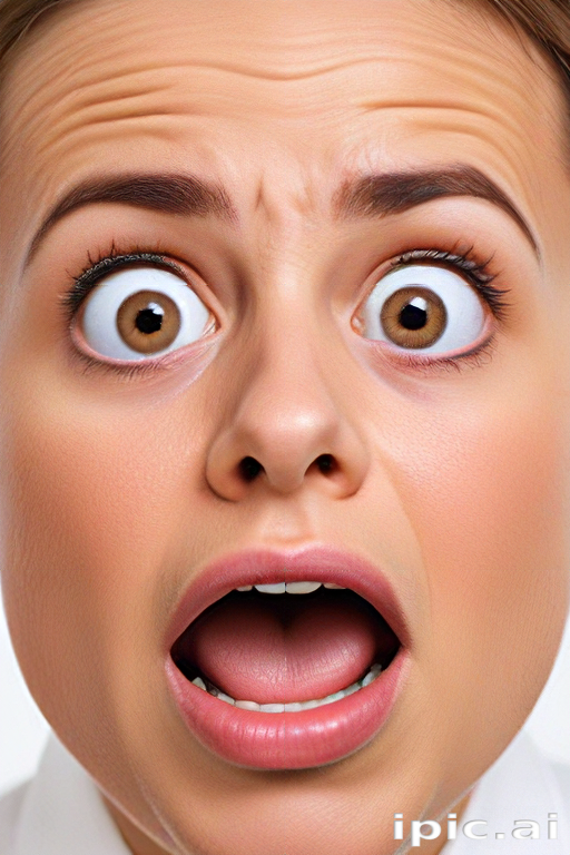 Surprised Woman Expressing Shock and Fear with Wide Open Eyes