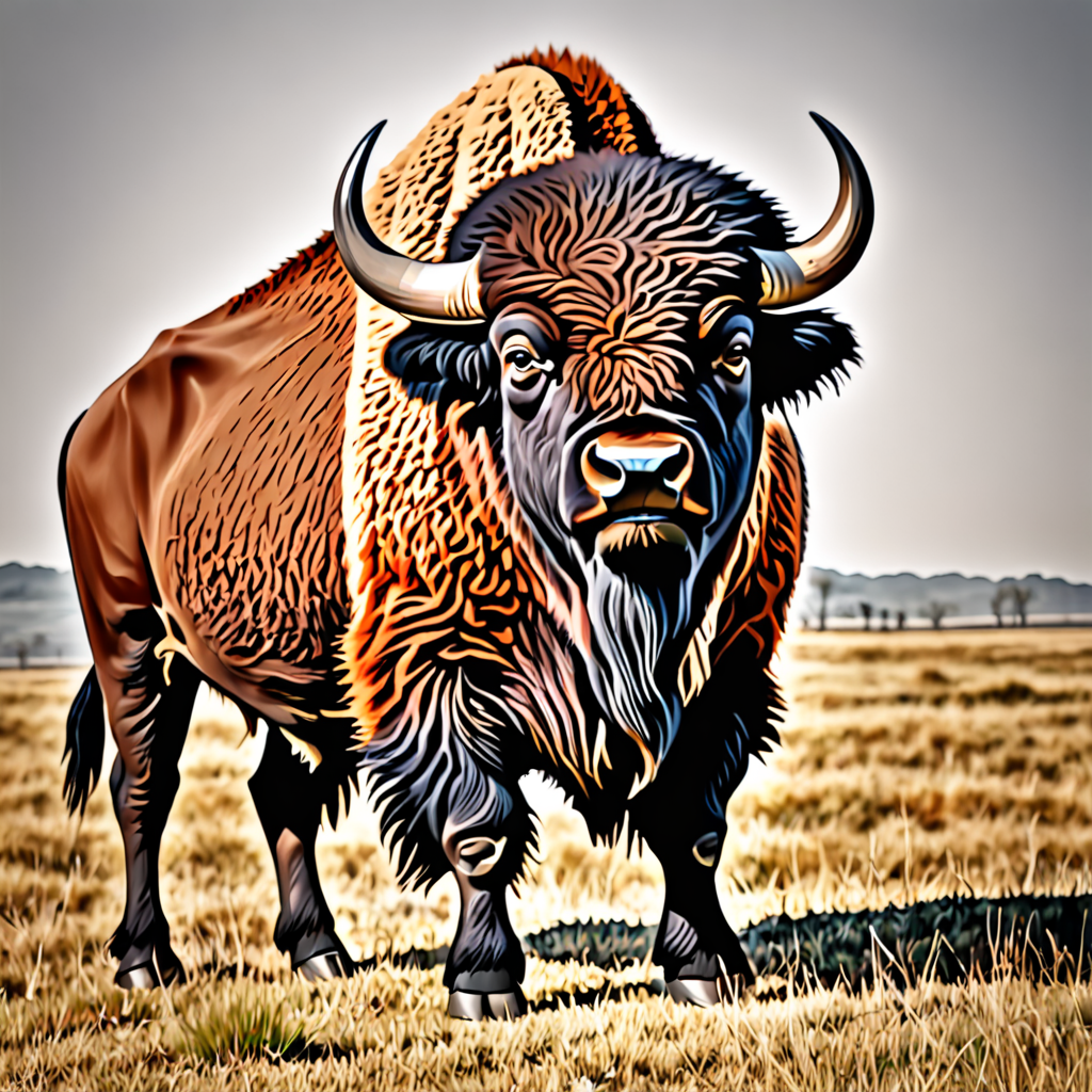 cartoon bison standing up
