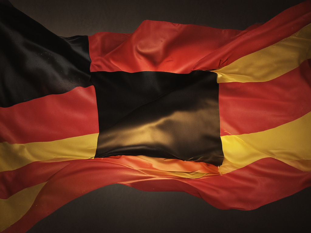 Dynamic Movement of the German Flag Waves in Bold Colors