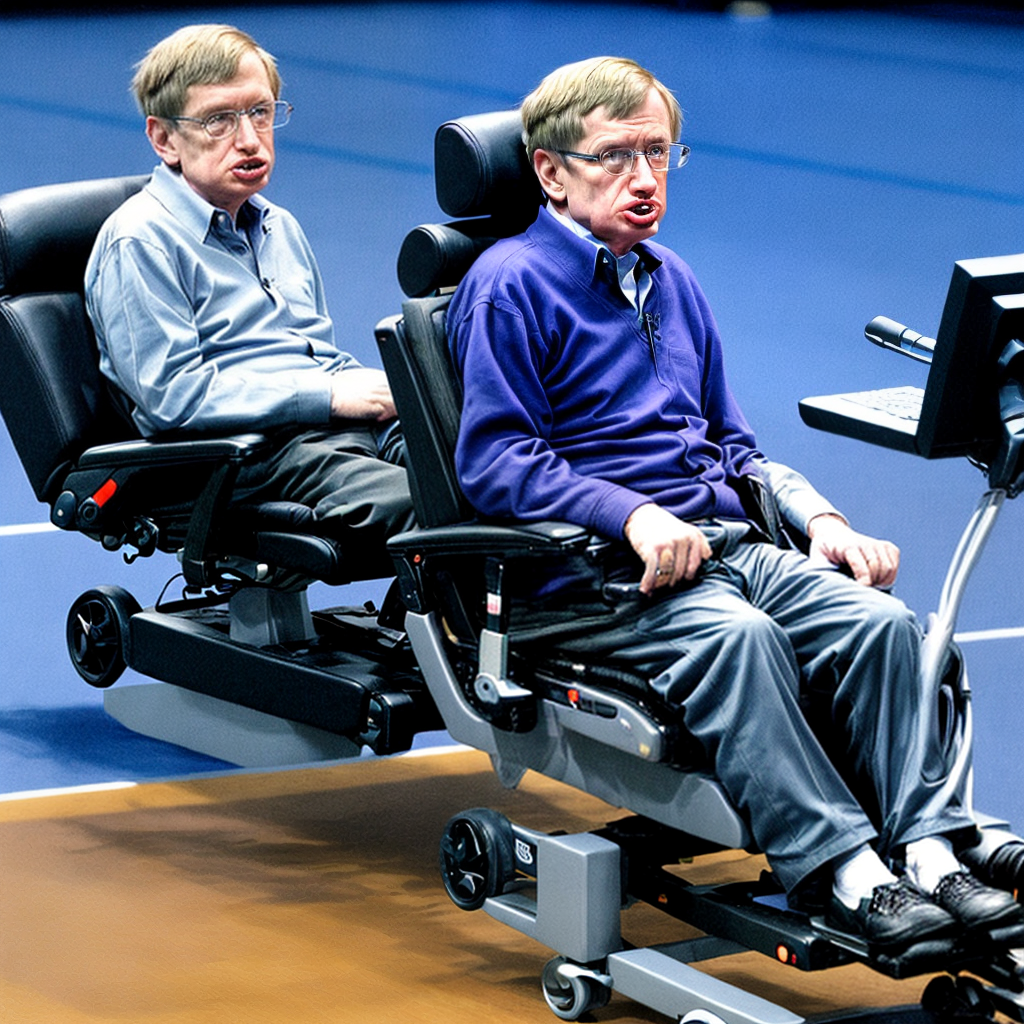 Free Ai Image Generator Stephen Hawking playing bowling