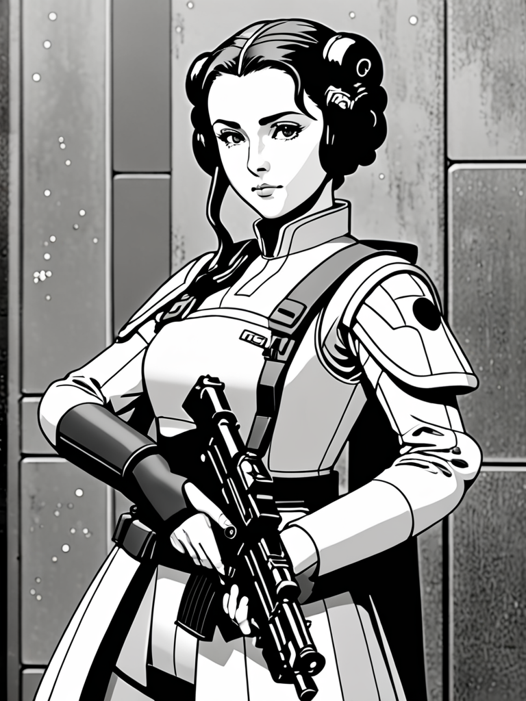 Padmé Amidala, anime, manga, 2d, ghibli, ghost in a shell, black and ...