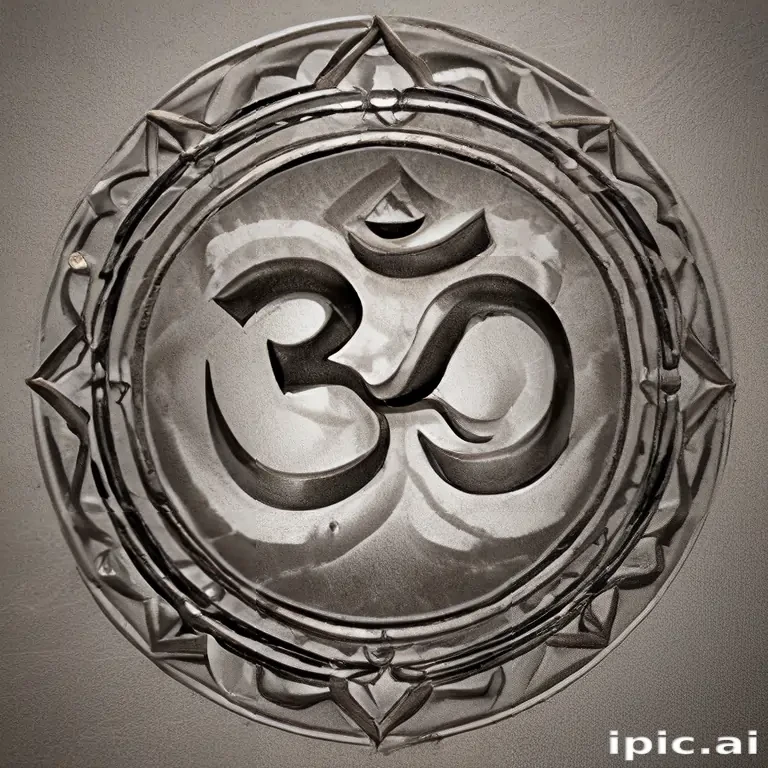 Intricate Design Featuring the Om Symbol in Circular Decorative Pattern