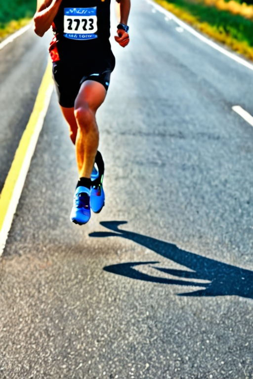fast runner running on the road