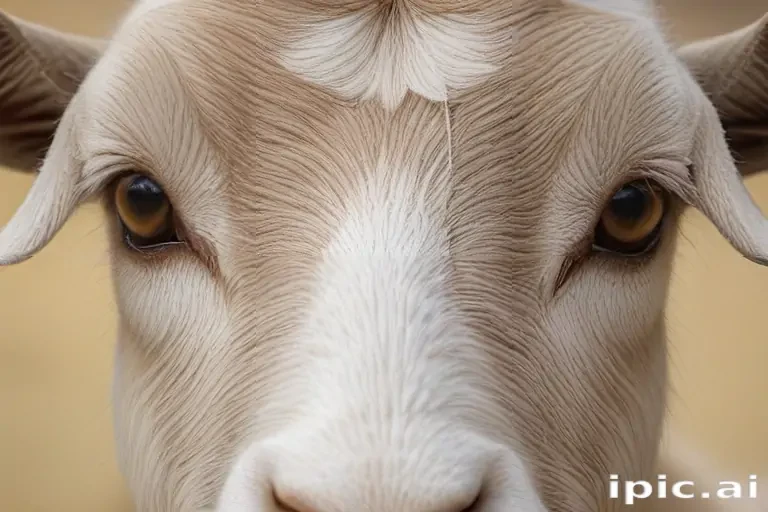 A Close-Up View of a Goat's Face Showcasing Its Unique Features.