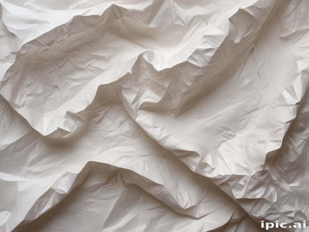 Textured White Crumpled Paper Creating a Dynamic Abstract Visual ...