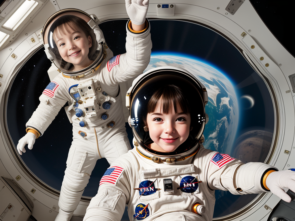 Two Young Astronauts Explore the Wonders of Space Together