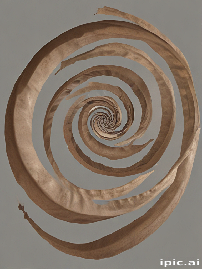Intricate Spiral Design of Natural Material Creating Hypnotic Visual Depth