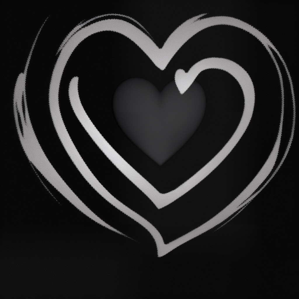 An Artistic Representation of a Heart Symbol with Swirling Lines