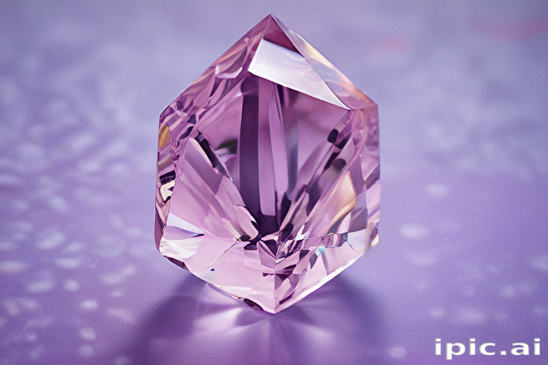 A Beautifully Cut Pink Crystal Sparkling in Soft Purple Light