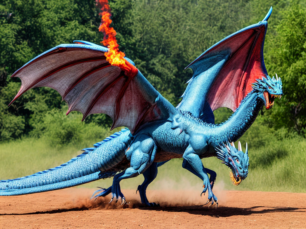 flying dragon spitting fire