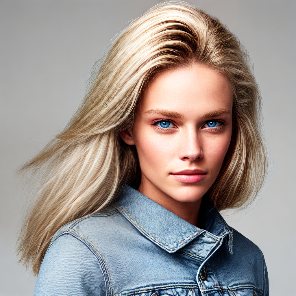 single nordic face womam blond hair blue eyes smooth