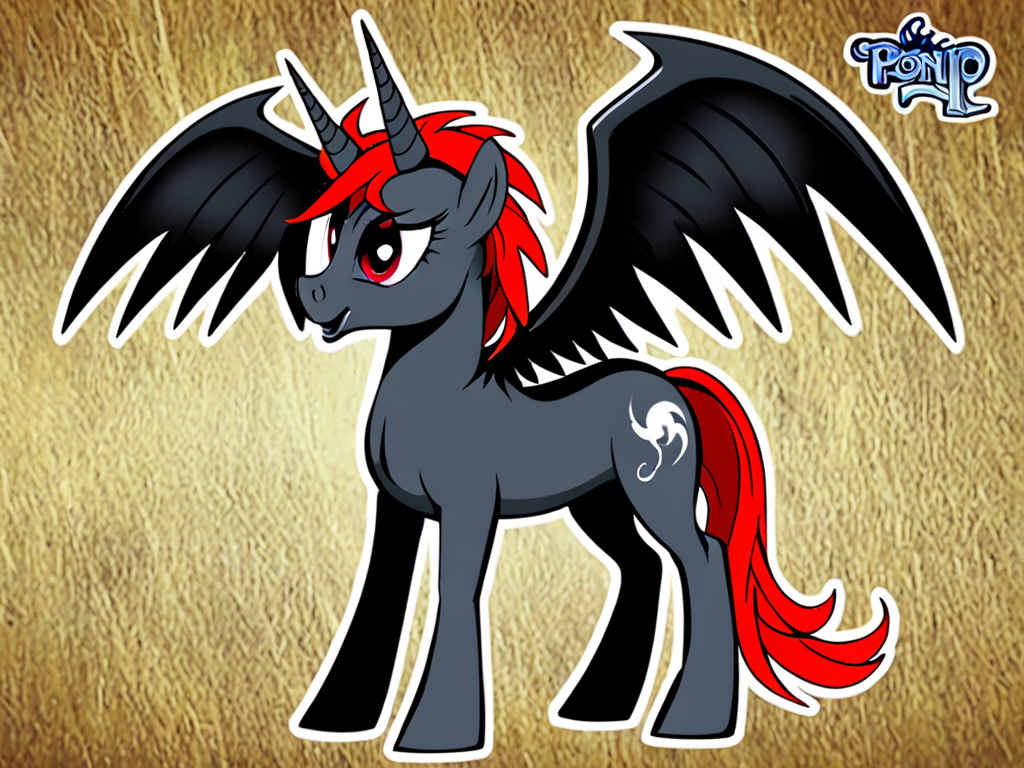 mlp g4 pony necromancer dark alicorn with white markings on face red ...