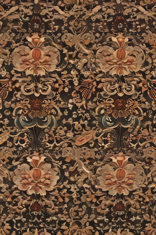 Intricate Floral Pattern Design with Rich Colors and Elaborate Details
