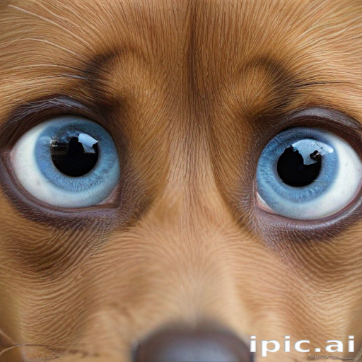 Close-Up of a Dog's Face Highlighting Expressive Blue Eyes and Fur Texture