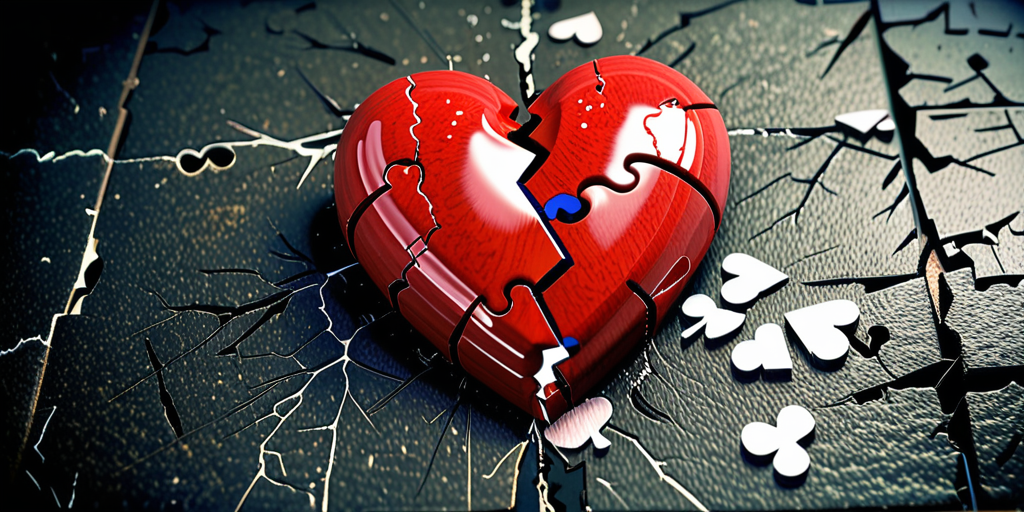 Fragmented Heart: A Symbol of Love Lost and Emotional Pain