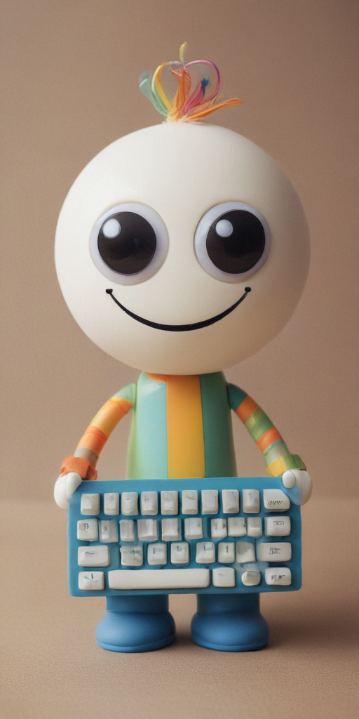 Bitty has a round head with colorful keys for eyes and a big smile. His ...