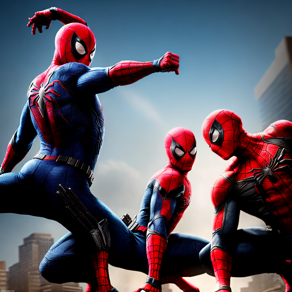 spiderman and deadpool deadly fighting, 4k, cinematic