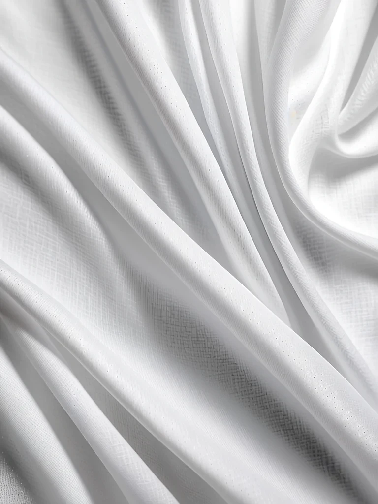 Soft, Flowing White Fabric Draped Elegantly in Natural Light