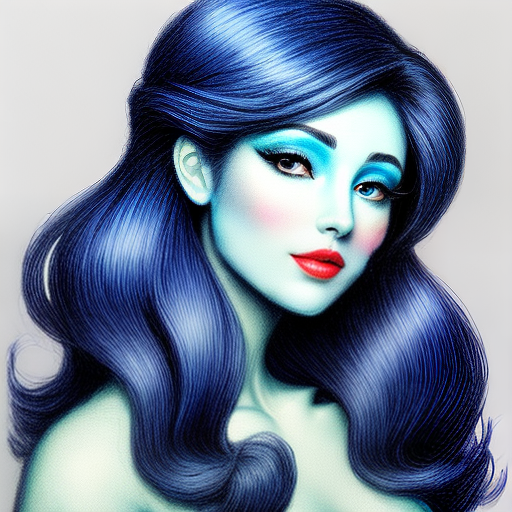 Create a beautiful blue lady