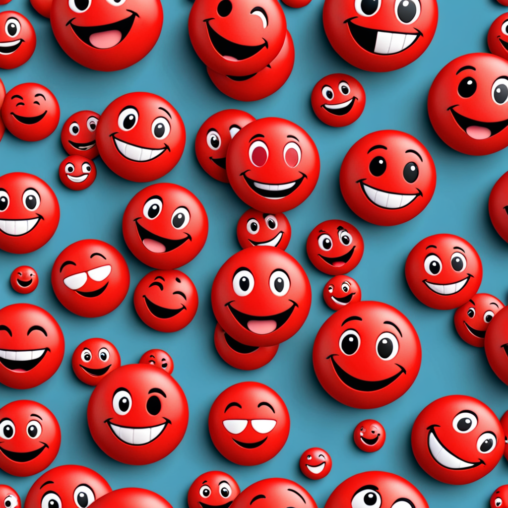 3D smile red emoji