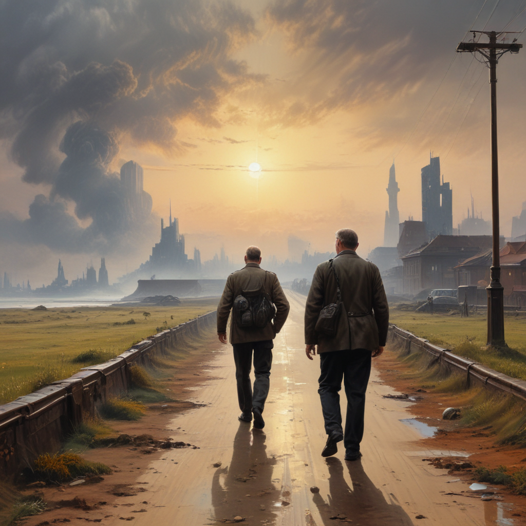 churchill & hitler landscapes paintings on blade runner style at ...