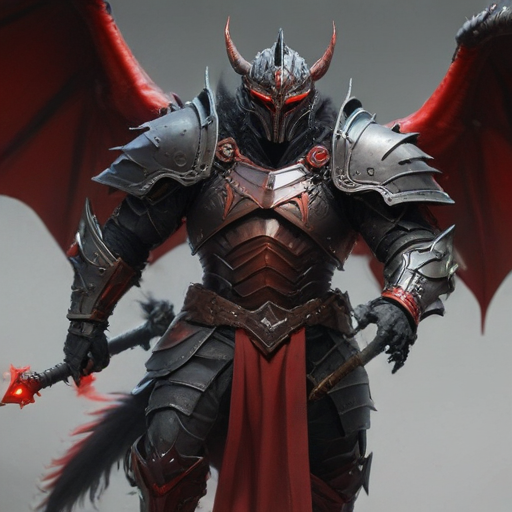 No Helmet Stern Male Armoured warrior. Spectral shadow dragon flying ...