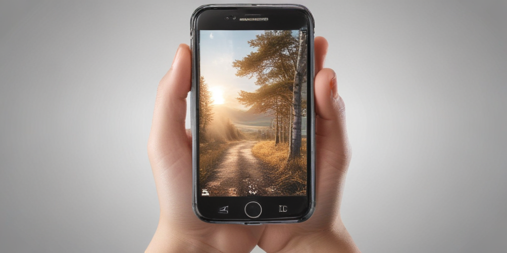 Capturing Nature's Beauty: A Scenic Landscape Displayed on a Smartphone