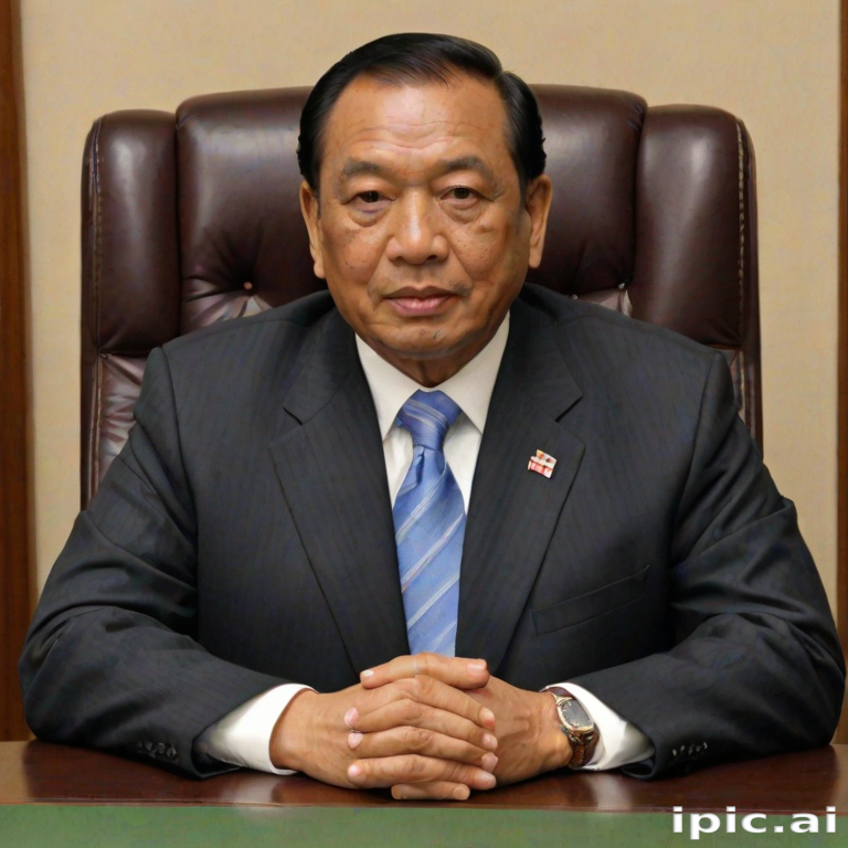 Formal Portrait of a Distinguished Leader Seated at a Desk