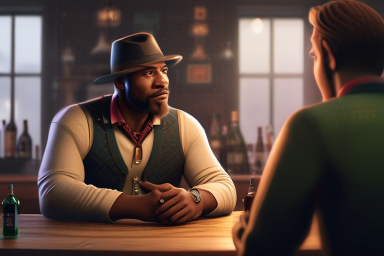 Carl Johnson and Arthur Morgan in The bar 4k realistic