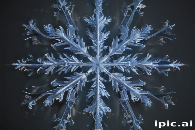 Intricate Structure of a Snowflake Captured Under Magnification and Light