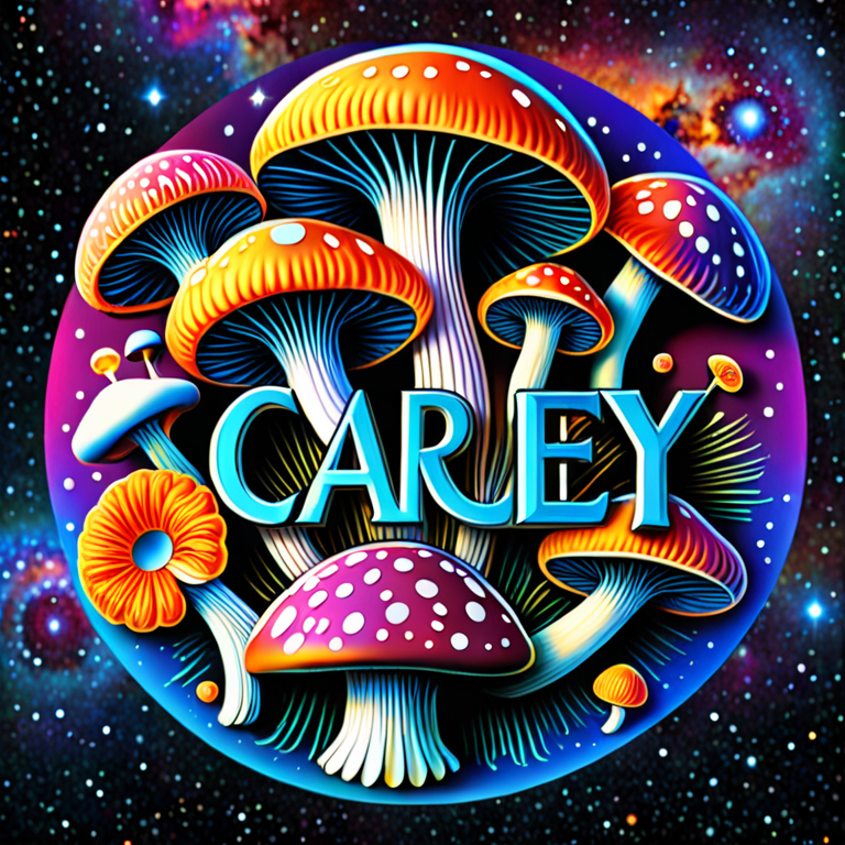 Create a logo with the following letters: Carley Agapito. made in space ...