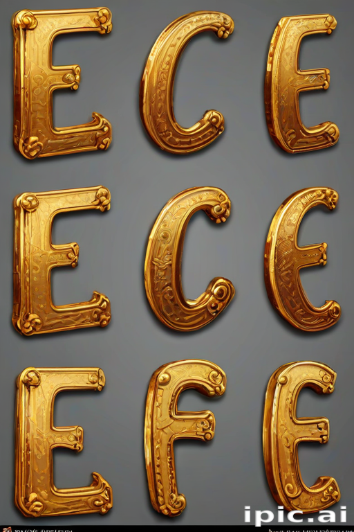 Elegant Golden Letter Designs Featuring the Letters E and C in Various ...