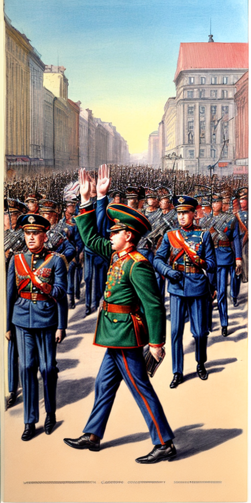 soviet marching in city