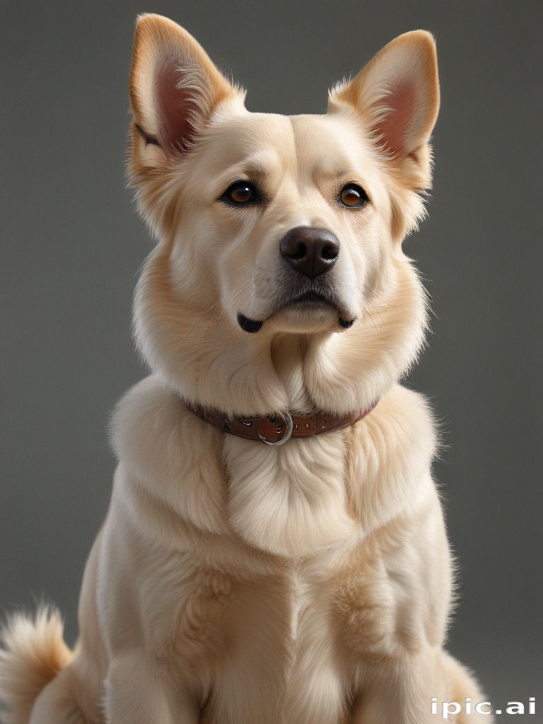 A Majestic Golden Dog with Beautiful Fur Posing Elegantly for the Camera
