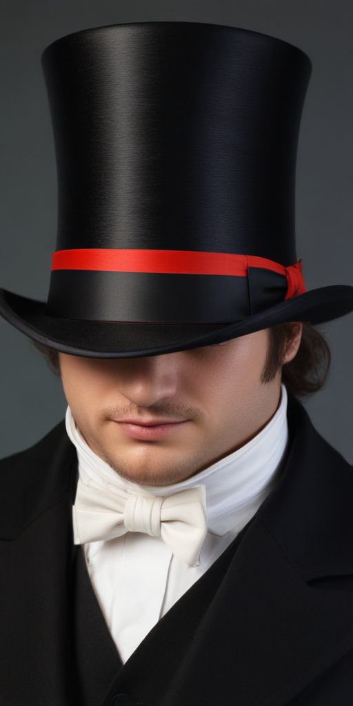 Elegant Man in a Classic Top Hat and Bow Tie Attire