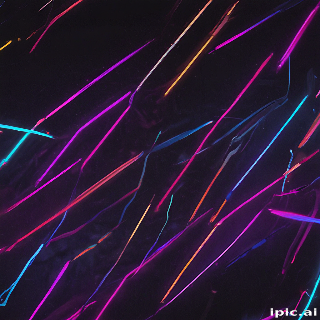 Vibrant Neon Light Trails Creating a Dynamic Abstract Pattern on Dark Background