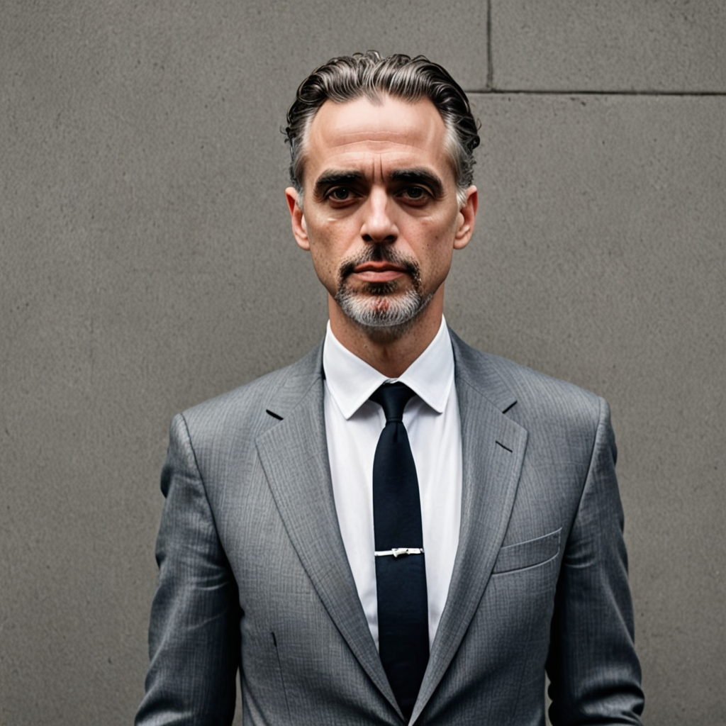 Jordan peterson in suit detailed and hyperrealistic