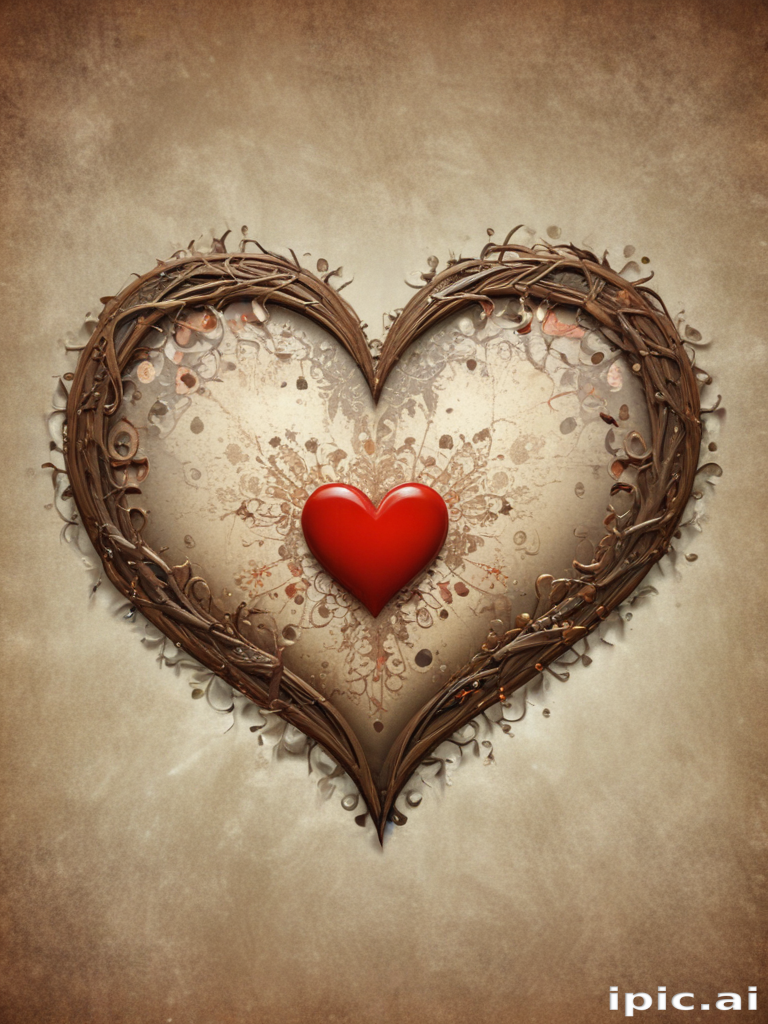 Beautifully Crafted Heart Design Surrounded by Nature's Delicate Touch ...