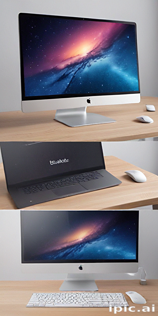 Modern Workspace Featuring Sleek Apple Computer and Minimalist ...