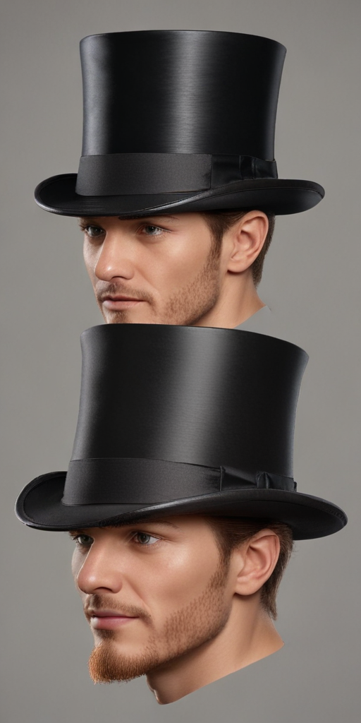 Stylish Black Top Hats on a Model: A Fashion Statement in Elegance