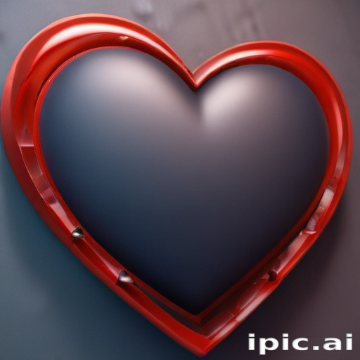 A Vibrant Red Heart Shaped Frame with a Smooth Dark Center