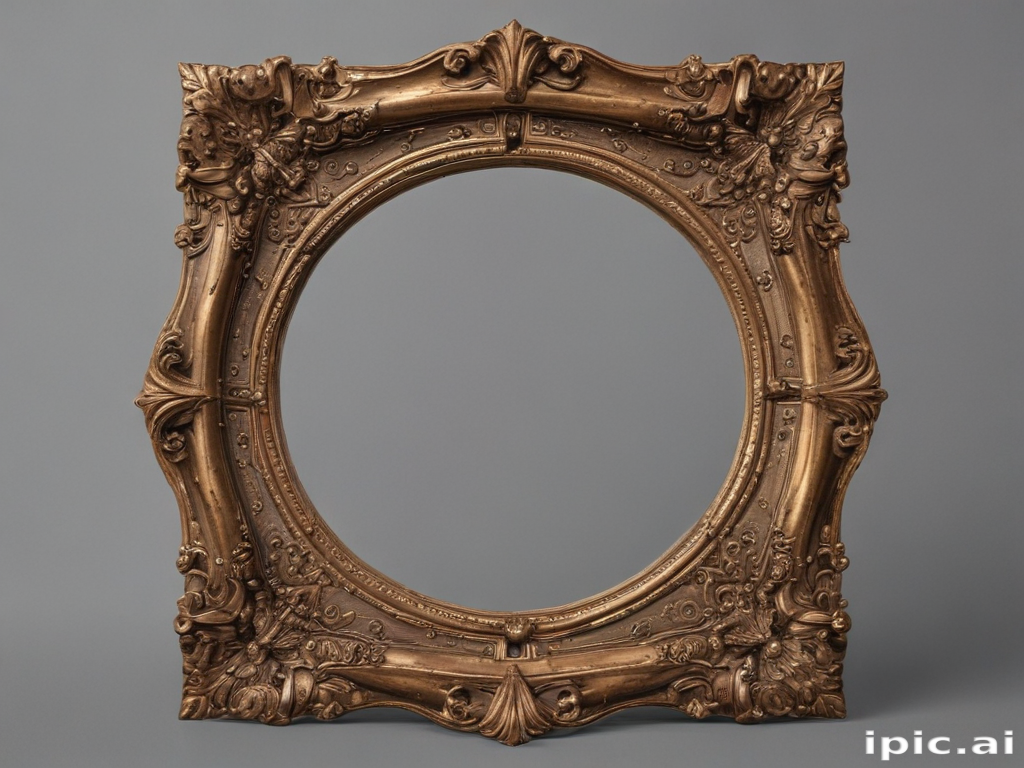 Ornate Vintage Picture Frame with Intricate Designs and Elegant Finish