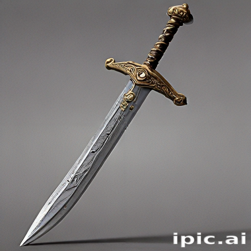 Exquisite Fantasy Sword with Intricate Design and Ornate Handle Details