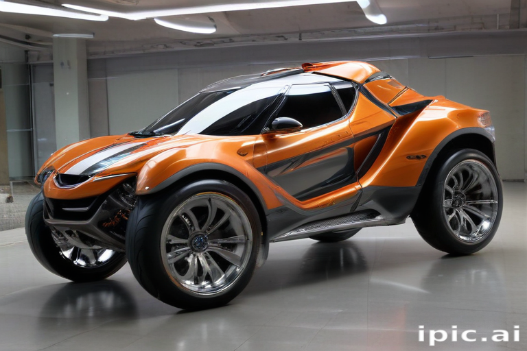 Futuristic Orange Vehicle with Unique Design and Stylish Wheels ...