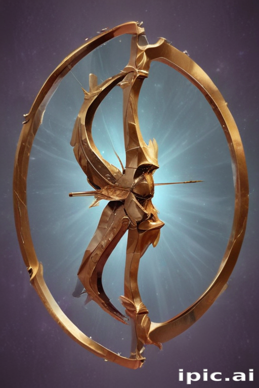 Intricately Designed Golden Bow with Cosmic Background and Ethereal Glow