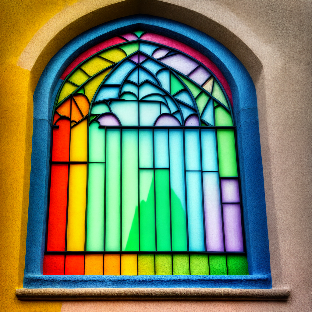 Church window with many colours