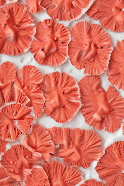 Beautifully Arranged Coral-Like Textures in Soft Shades of Pink and Red