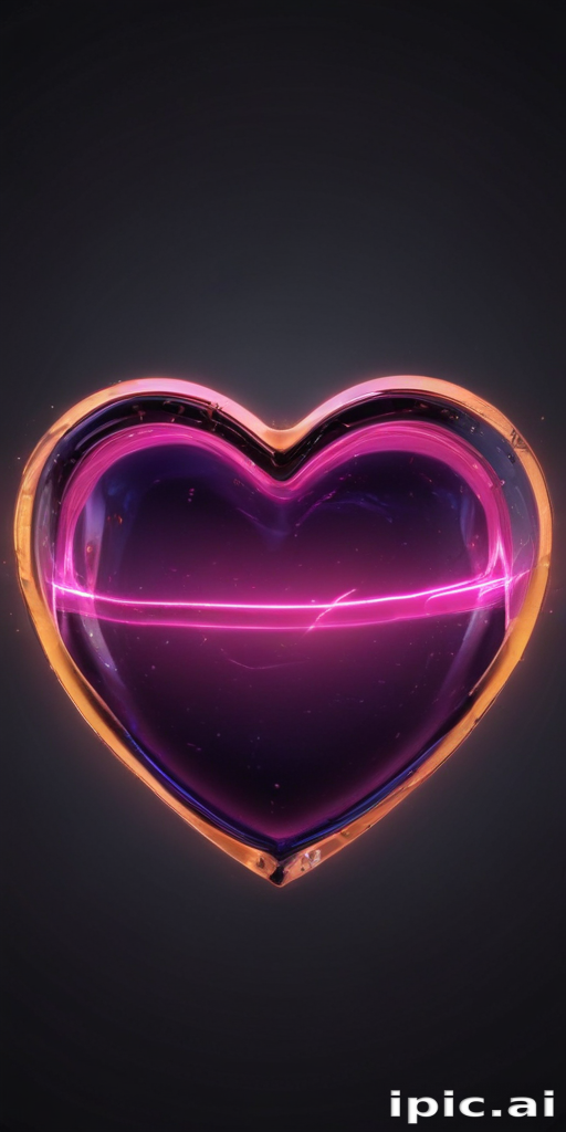 Glowing Heart Design with Vibrant Colors Against a Dark Background