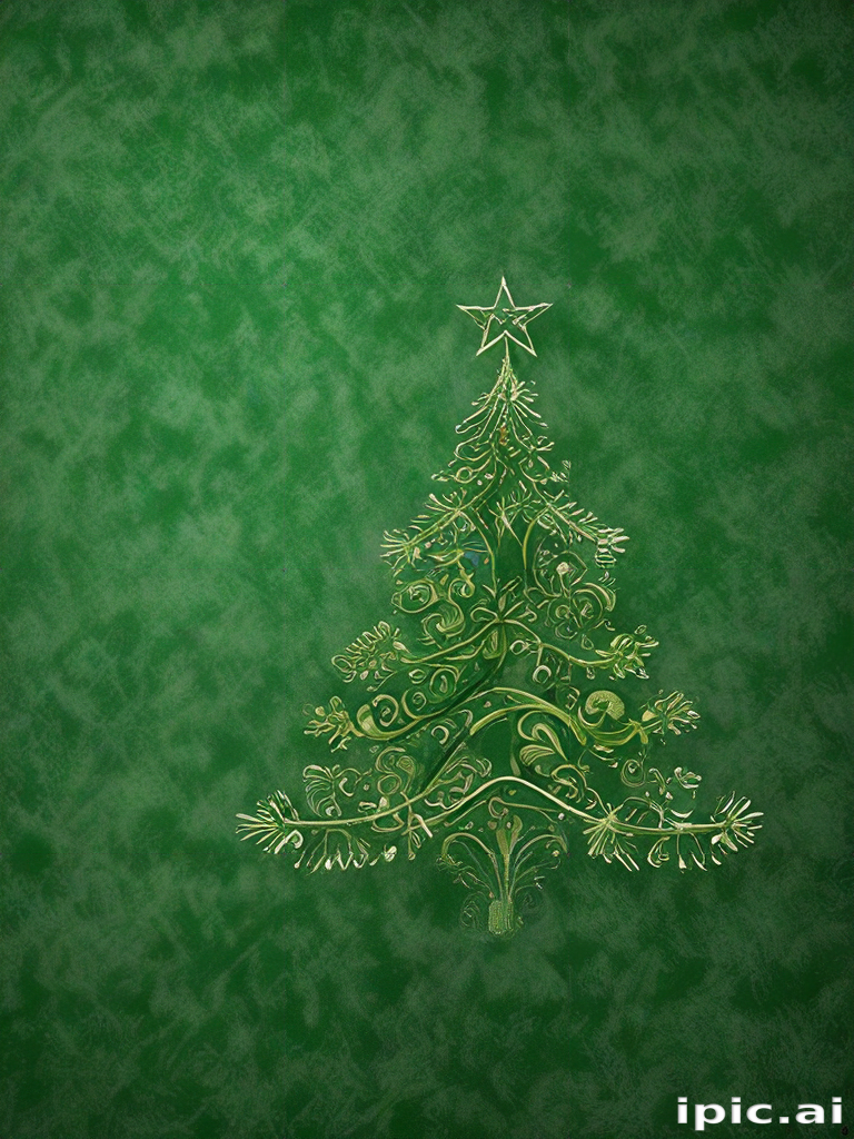 Elegant Green Background Featuring a Beautifully Designed Christmas ...