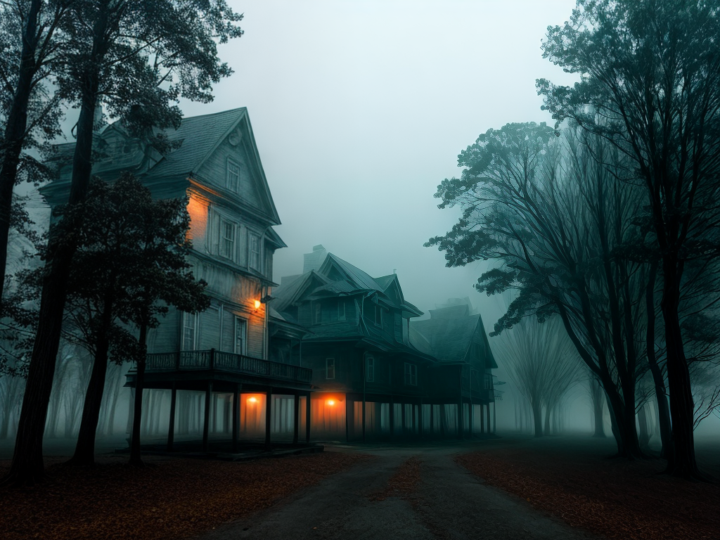 night, fog, horror atmosphere